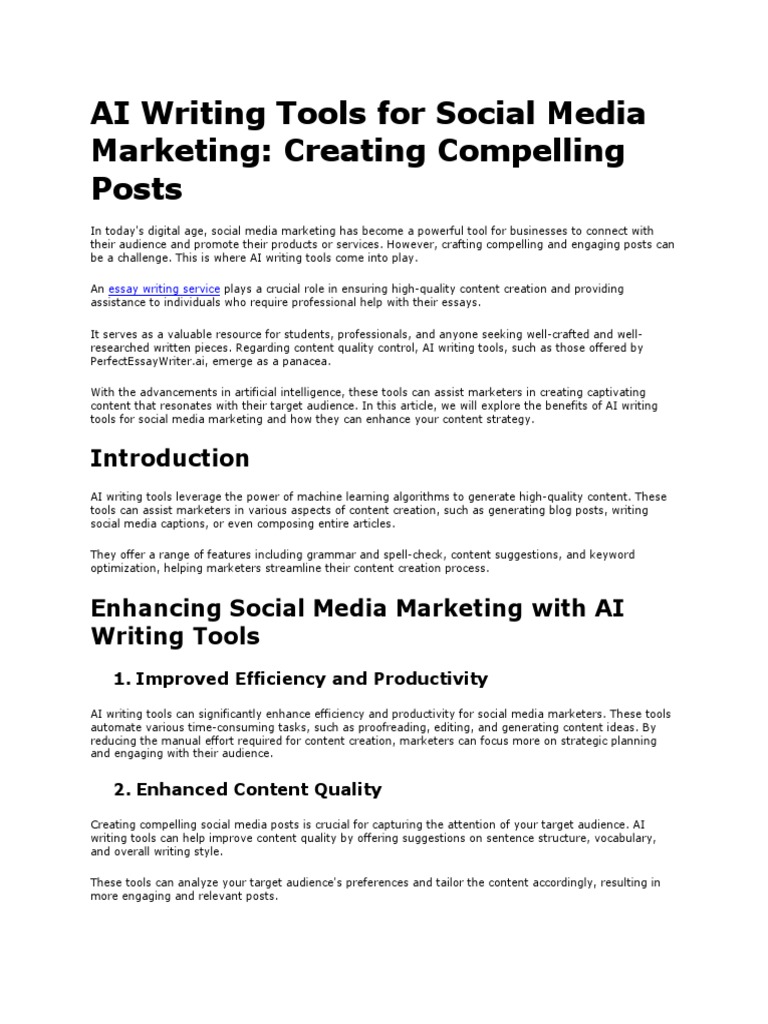 AI Tools for Effective Social Media Posts | PDF | Popular Culture ...