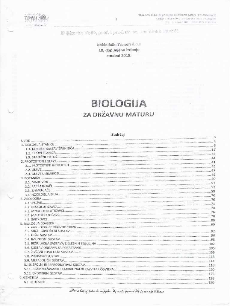 Biologija skripta | PDF