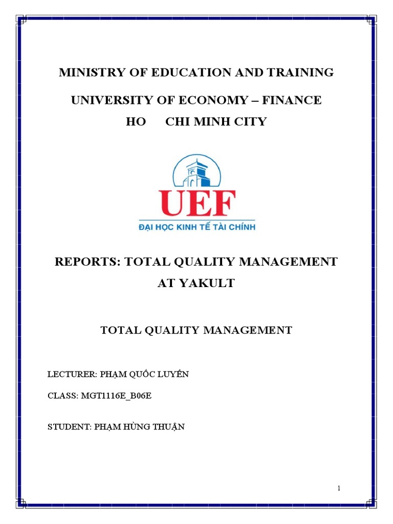 Group 1 - Yakult Reports - Total Quality Management | PDF | Milk ...