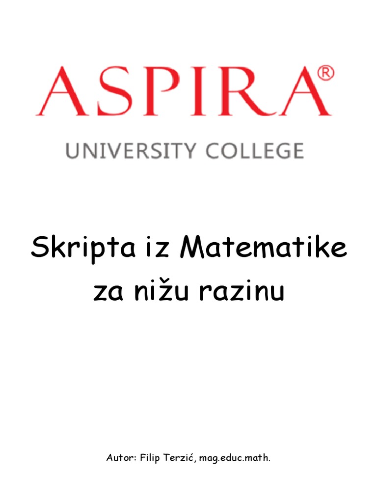 Skripta Matematika B Prof Terzić Aspira Pdf
