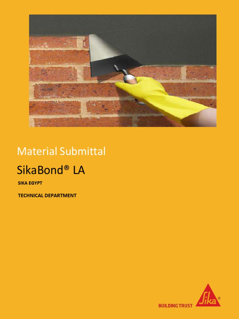 Sika Bond LA Submittal | PDF | Concrete | Mortar (Masonry)