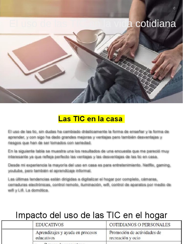 Las Tic en El Ambito Casero, Educacion y Laboral | PDF | Tecnología de información y ...