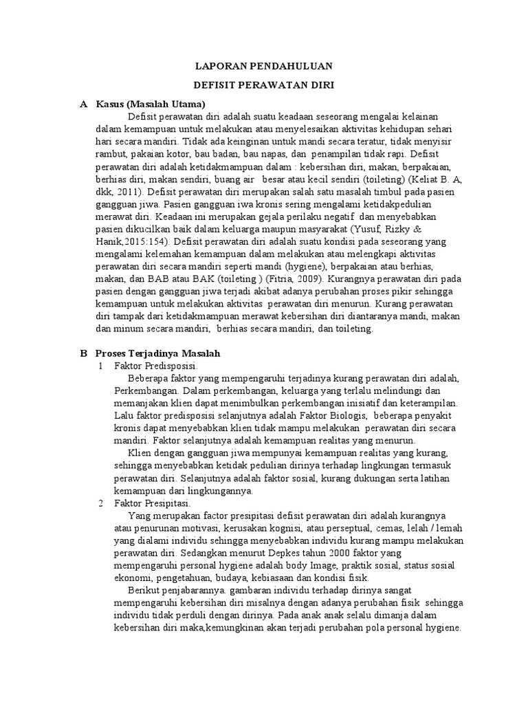 LP DPD Kel 1-Keperawatan Jiwa | PDF | Pengembangan Diri | Kesehatan Holistik