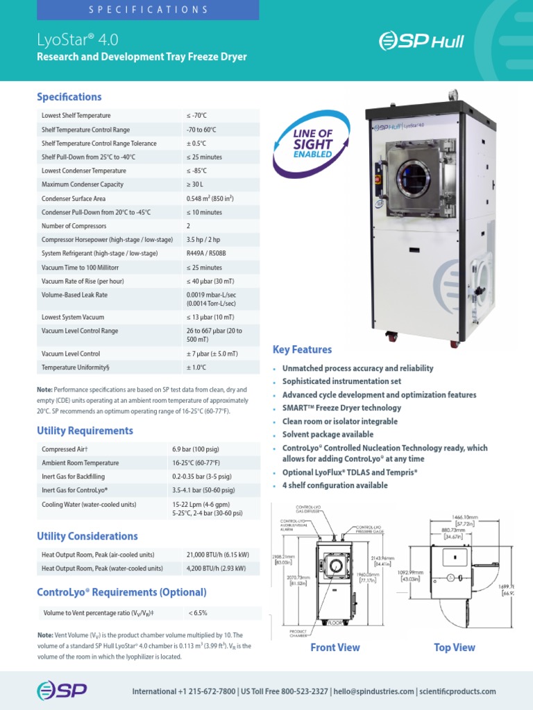 SP Hull LyoStar 4.0 Spec Sheet | PDF