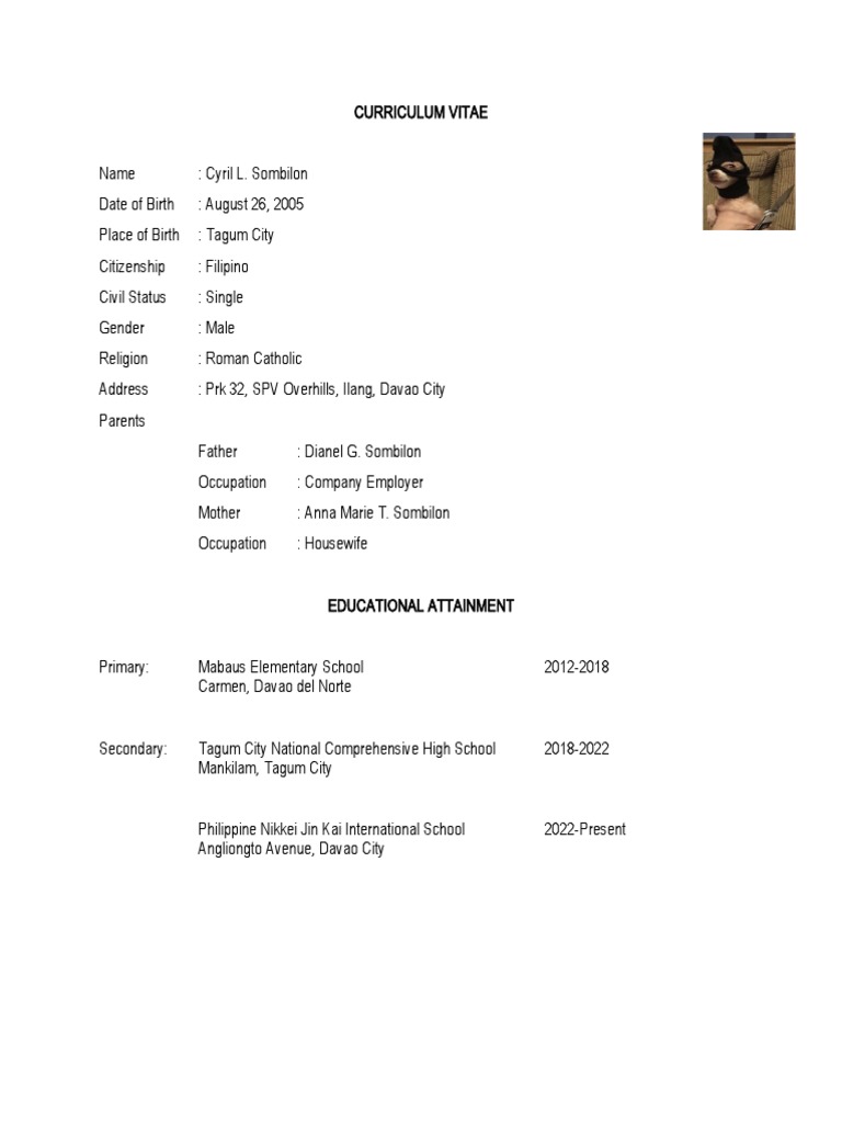 CURRICULUM-VITAE-Format | PDF