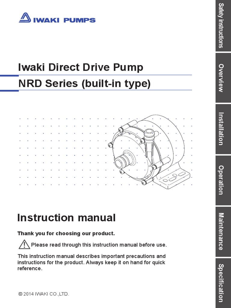 NRD Series Direct Drive Pump Manual | PDF | Pump | Power Supply