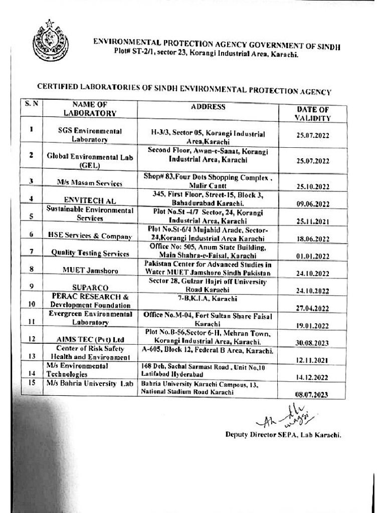 SEPA Certified Labs | PDF