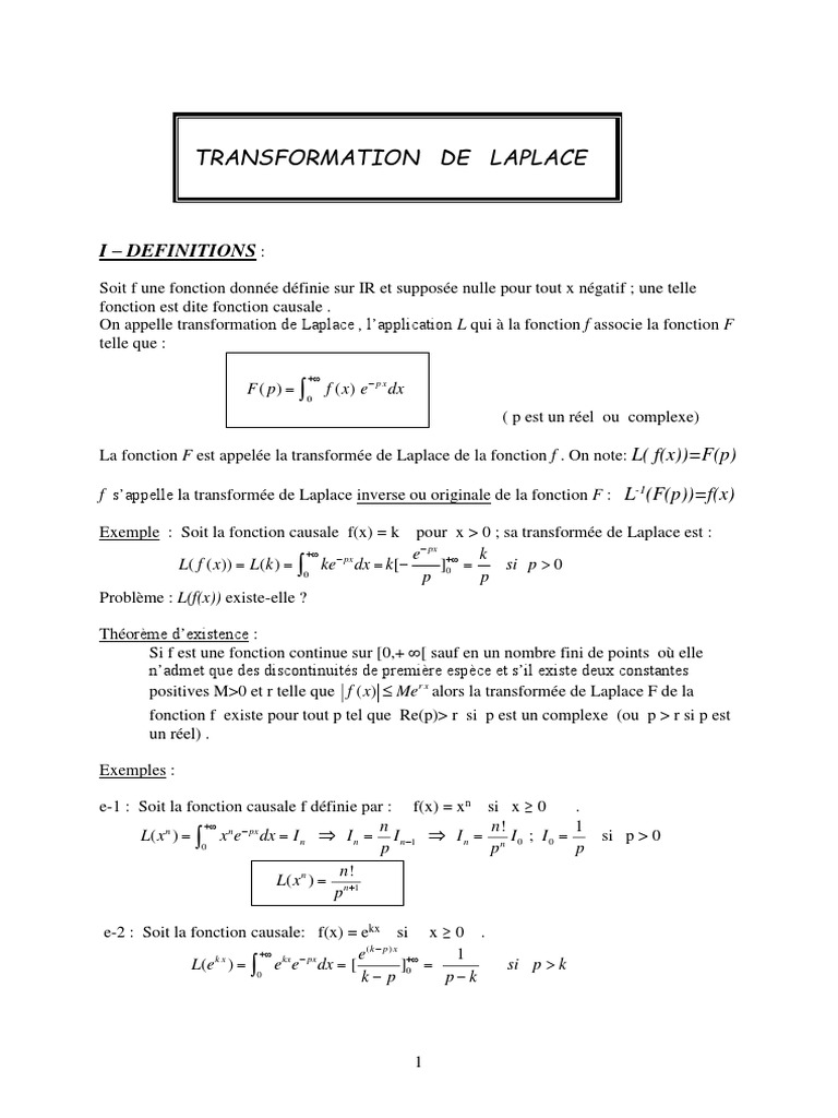 Transformation de Laplace 2021 | PDF