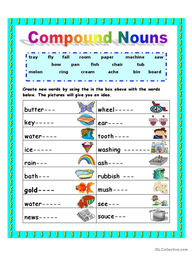 Compound Nouns Creation Worksheet | PDF | Games & Activities