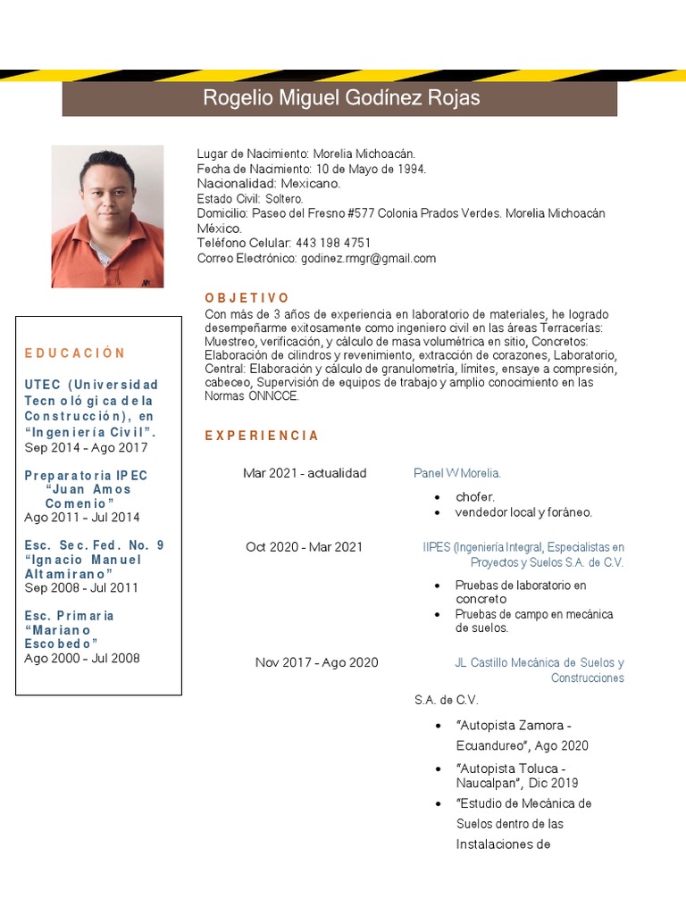 Rogelio Miguel Godínez Rojas CV | PDF