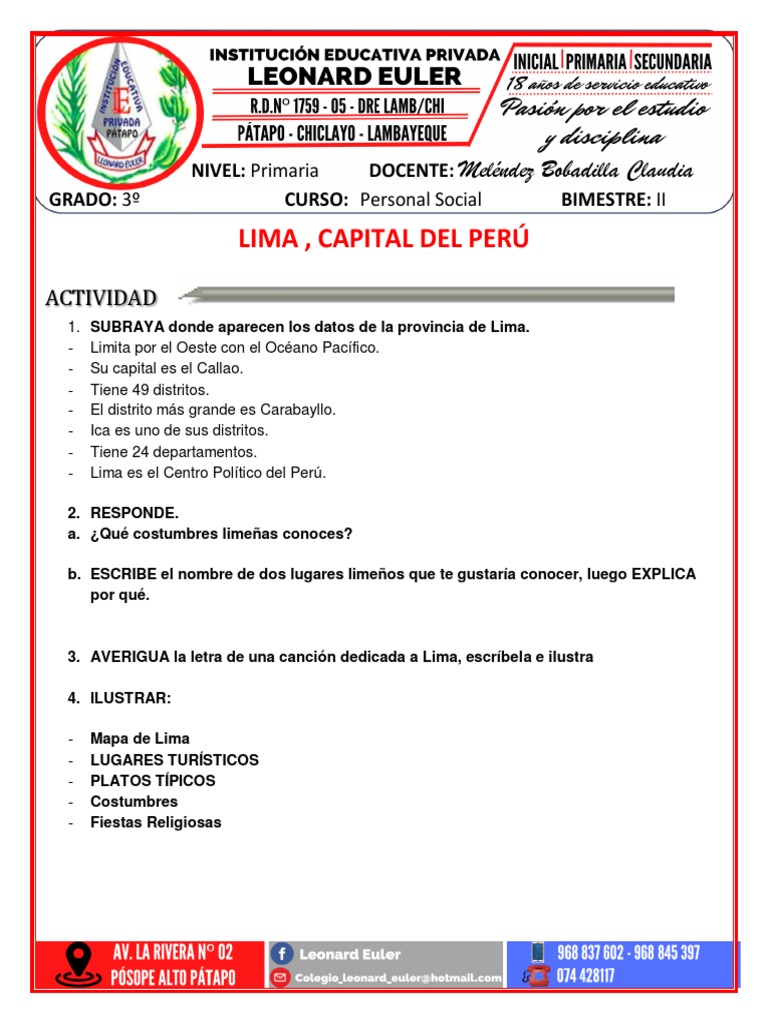 LIMA, Capital Del Perú | PDF