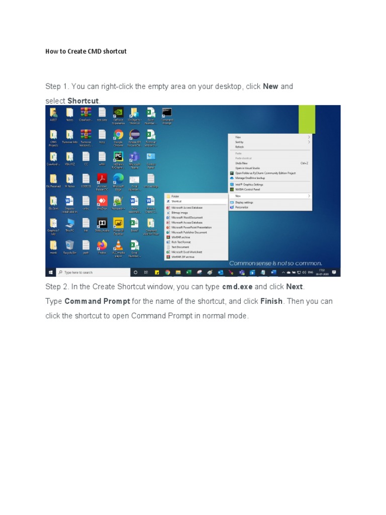 How to Create CMD shortcut | PDF