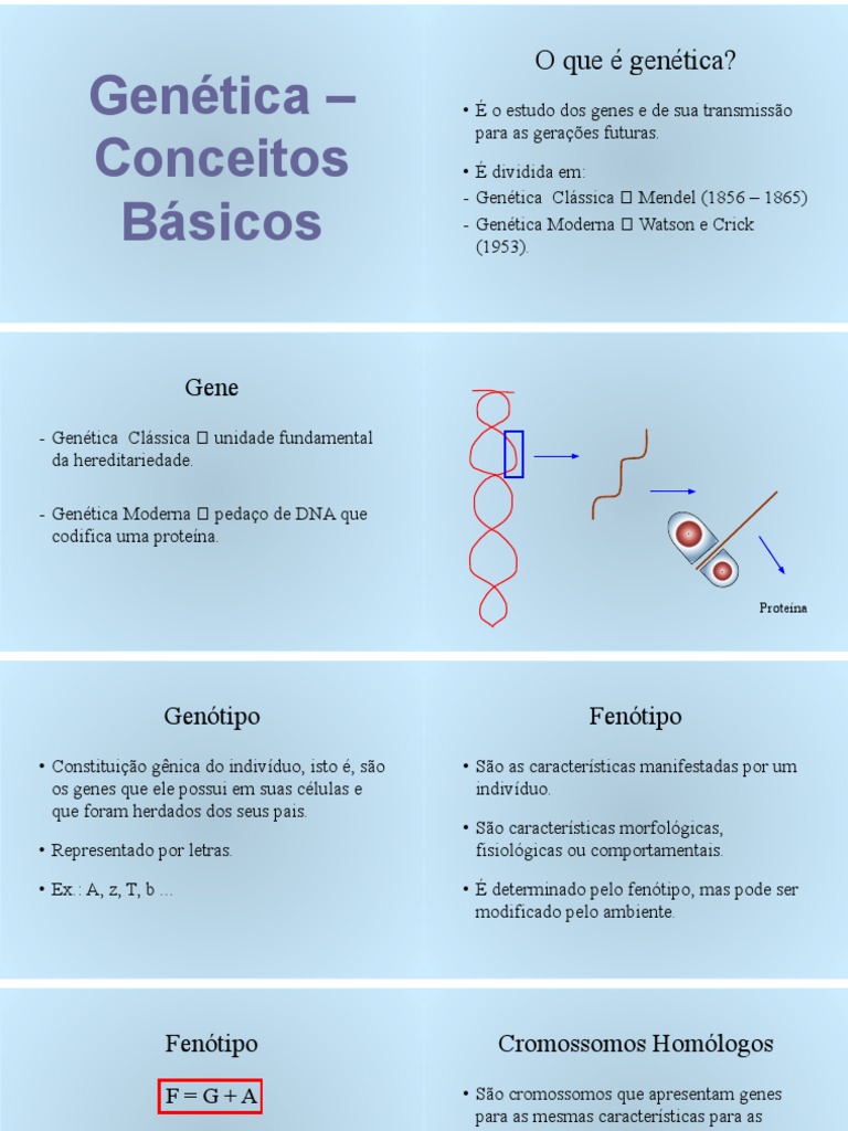Genética - Conceitos Básicos | PDF | Zigosidade | Gene