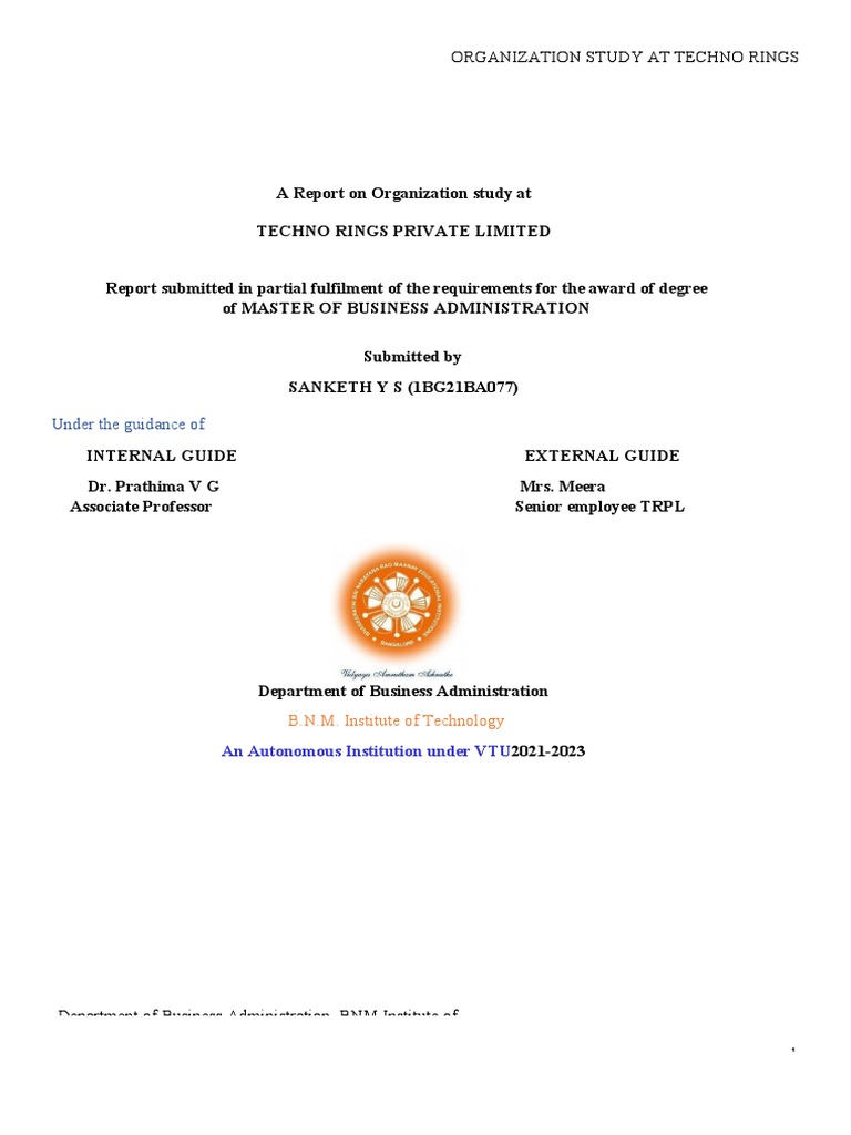 Organisation Report | PDF | Quality Management System | Economic Growth