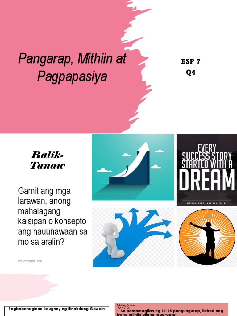 EsP-7_Q4_Pangarap-Mithiin-at-Pagpapasiya | PDF