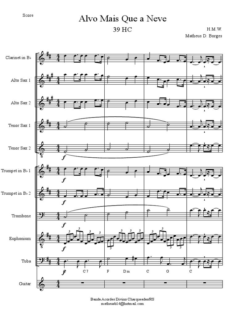 Alvo Mais Que A Neve - Grade | PDF | Classical Music Groups | European ...