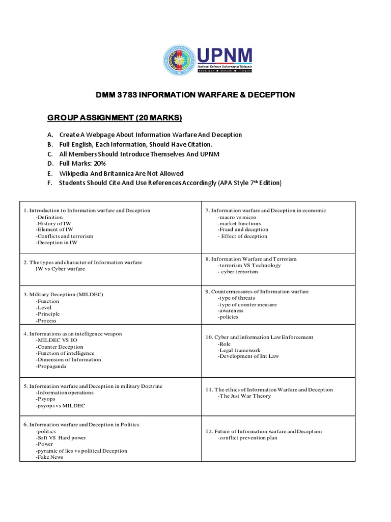 Iwd 2023 Assignment | PDF | Warfare | Military