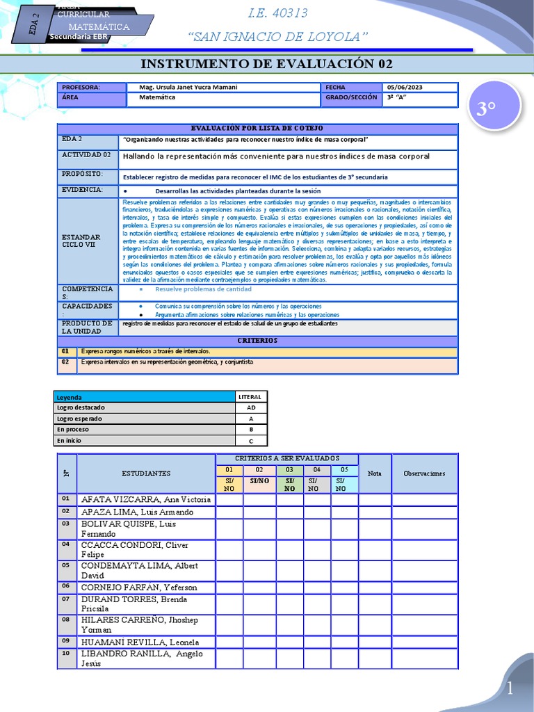 3º LC 2 Mat Sem 02 - Unidad 1 | PDF | Matemáticas | Science