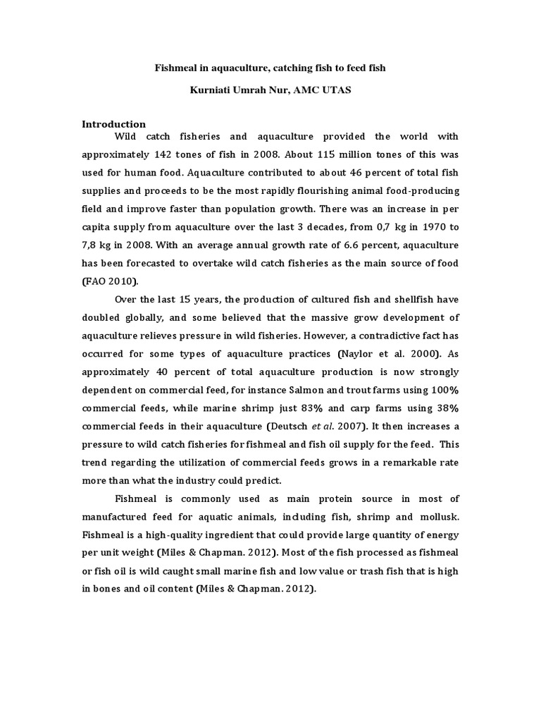 Commercial Ingredient Use and Aquafeed Manufacture (Kurniati Umrah Nur ... Commercial Ingredient Use and Aquafeed Manufacture (Kurniati Umrah Nur ...