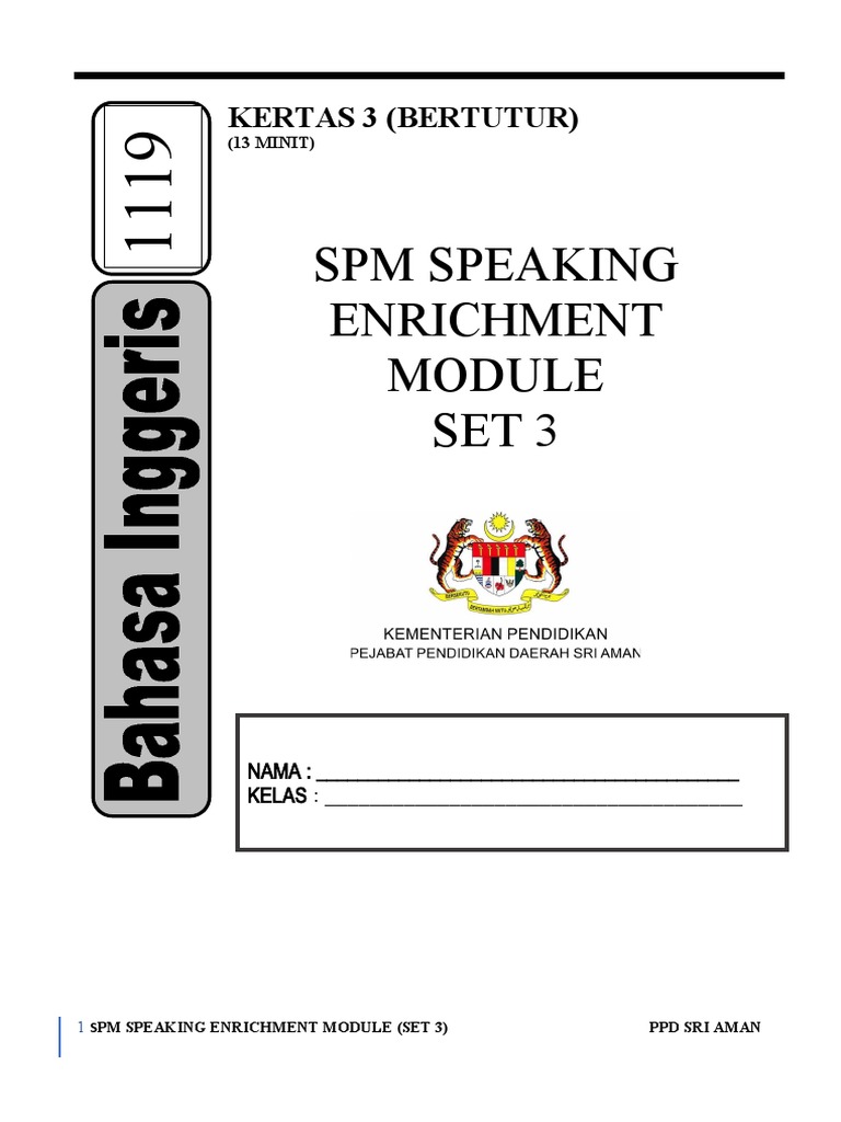 Speaking Module Ppdsa - Set 3 Enrichment (Boniface) | PDF