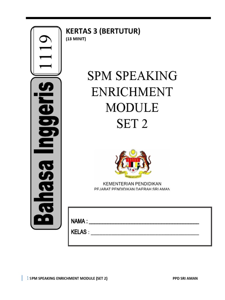 SPM Speaking Enrichment Module Set 2 | PDF | Communication | Cognition