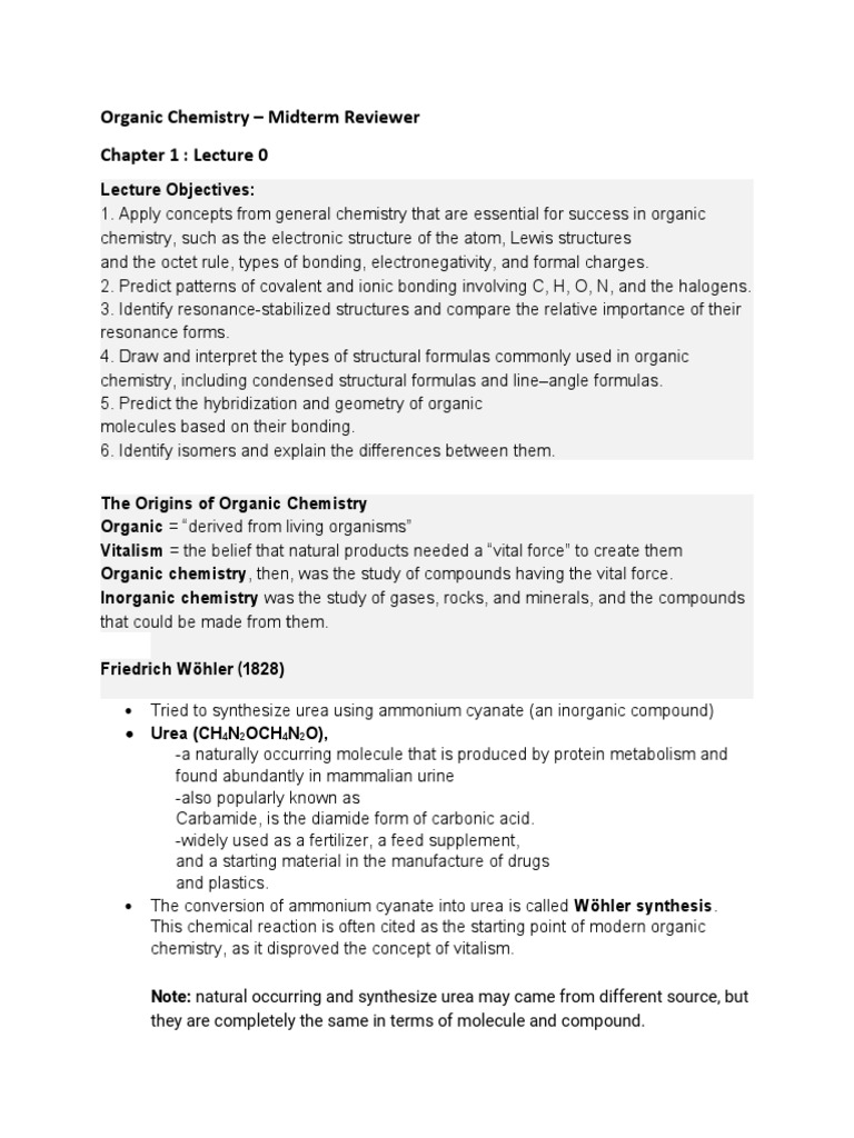 Organic Chemistry - Chap 1 Notes | PDF | Organic Compounds | Chemical ...