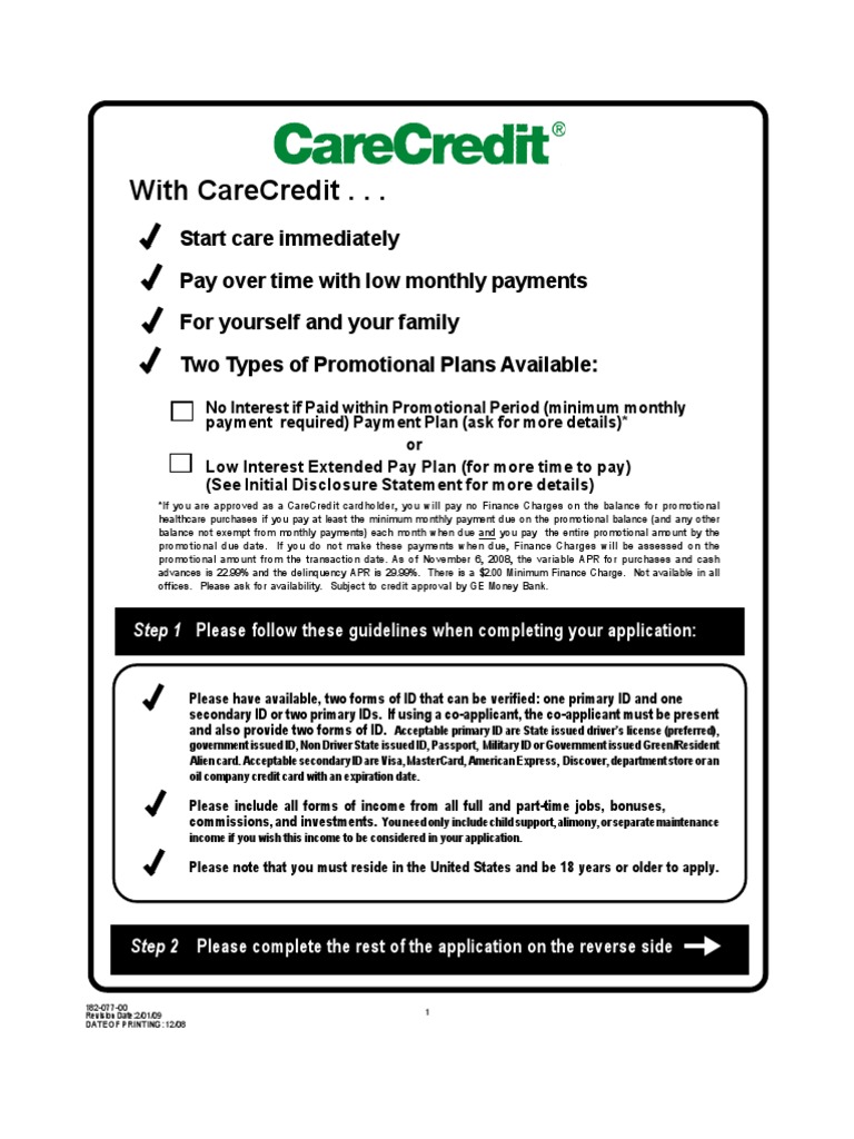 CareCredit Payment Options | PDF | Annual Percentage Rate | Credit Card