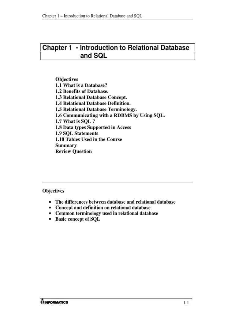 C1025 Chapter 1 Pdf Relational Database Relational Model