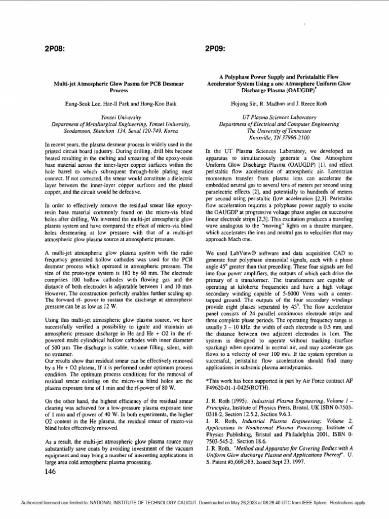Multi-Jet Atmospheric Glow Plasma For PCB Desmear Process | PDF ...