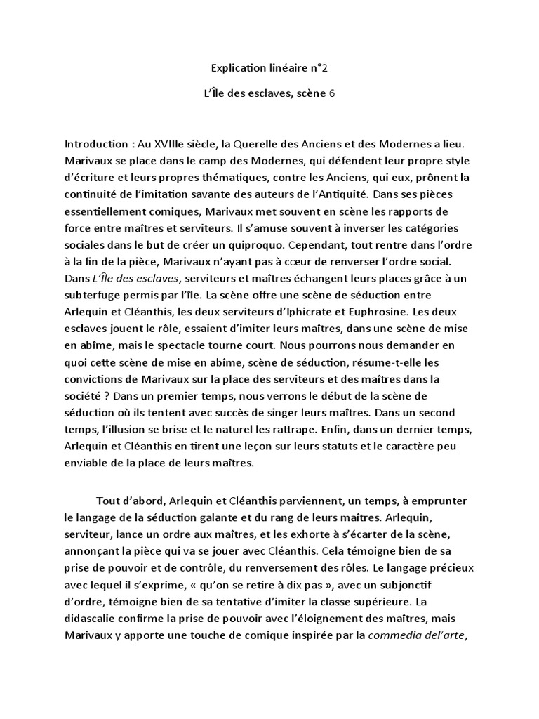 Explication Linéaire N°2 | PDF Explication Linéaire N°2 | PDF