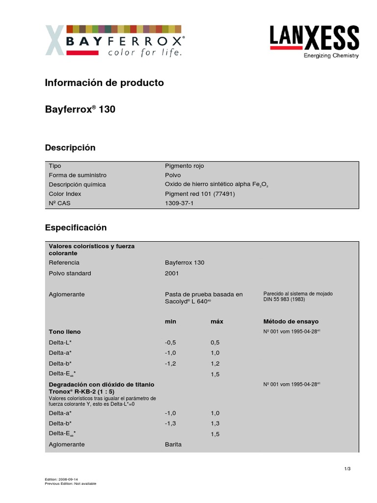 51133643_Bayferrox_130 | PDF | Química | Ciencias fisicas