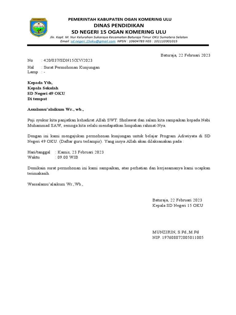 Format-Surat-Permohonan-Kunjungan - Copy | PDF
