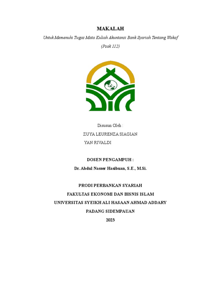 Akuntansi Wakaf Menurut PSAK 112 | PDF