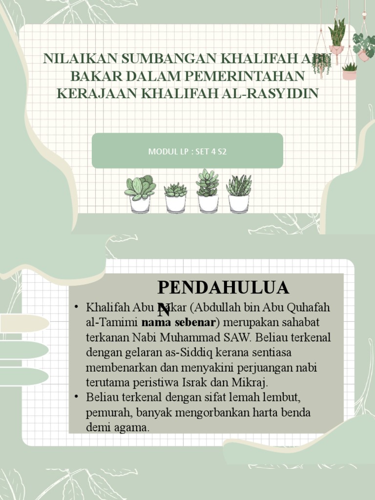 Sumbangan Khalifah Abu Bakar Dlm Pemerintahan Kerajaan Khalifah Pdf