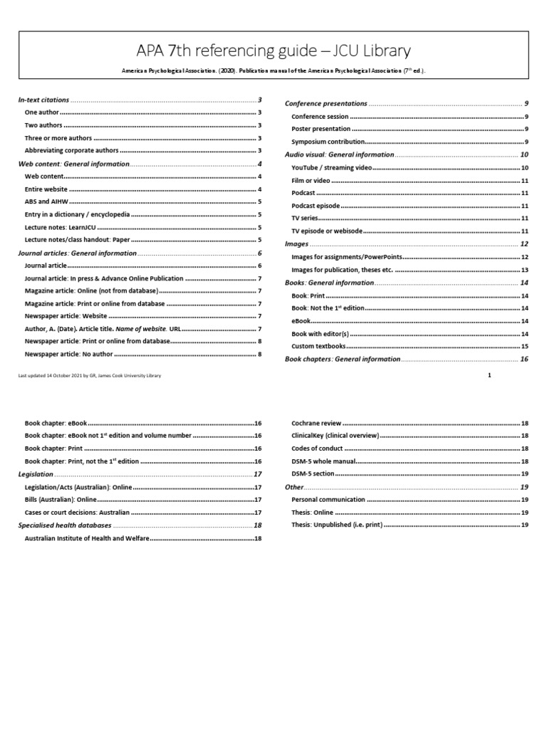 APA Referencing - 7th Edition | PDF | Books | Digital Object Identifier