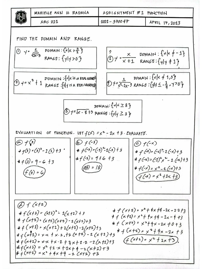 Assignment No.1 Function (Radana) | PDF