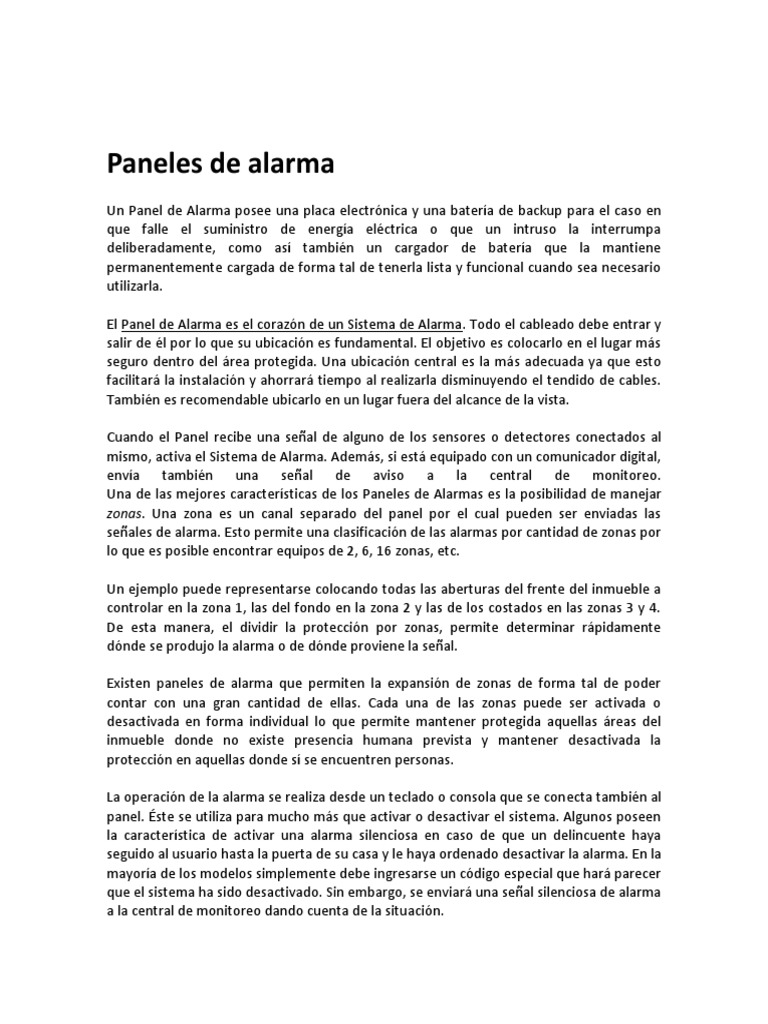 Paneles y Sensores de Alarmas: Guía Completa | PDF | Infrarrojo ...