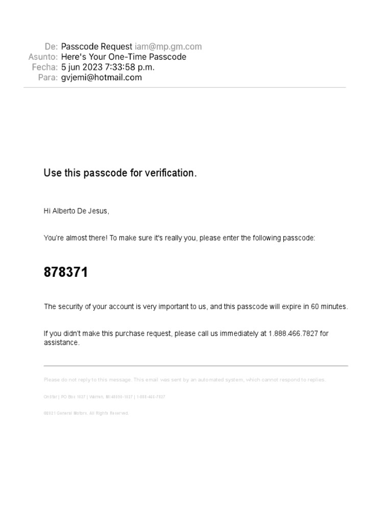 Here S Your One Time Passcode Pdf