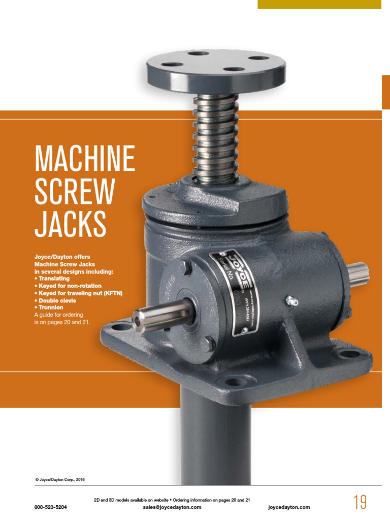 Machine Screw Jacks | PDF | Screw | Tools