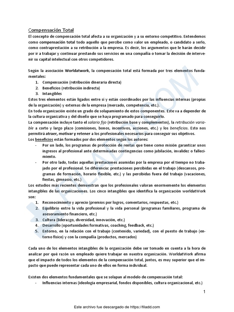 RRHH Compensacion Total | PDF | Salario | Compartir (Finanzas)