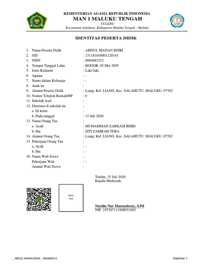 Identitas Kelas XII - Ips.2 | PDF | Kesehatan Holistik