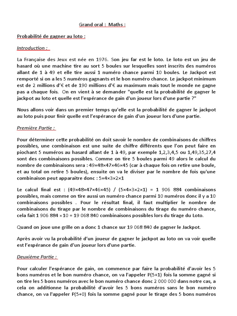 Grand Oral Maths | PDF