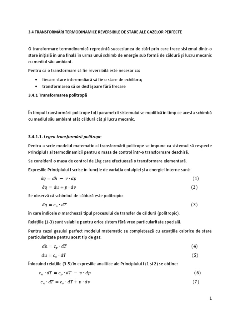 C 6 Transformari Termodinamice | PDF