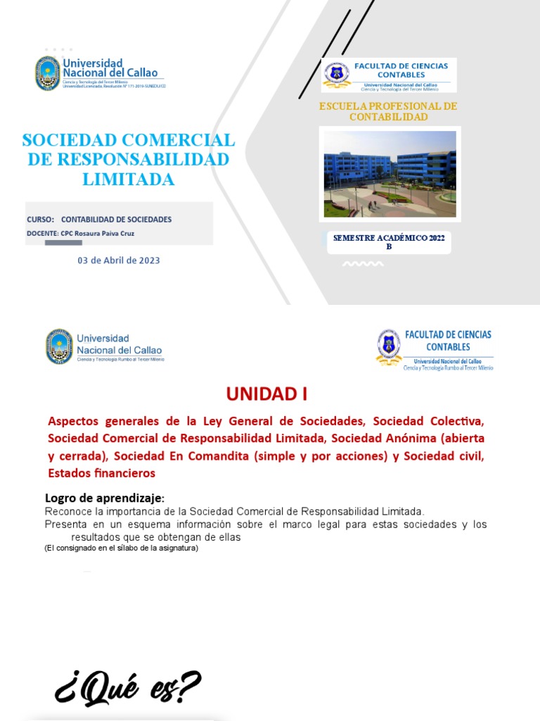 Sociedad Comercial de Responsabilidad Limitada | PDF | Sociedad de responsabilidad limitada ...