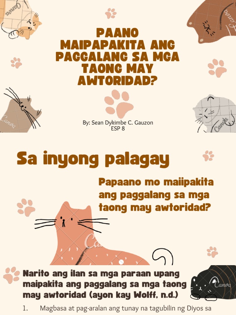 Paano Maipapakita Ang Paggalang Sa Mga Taong May Awtorida | PDF