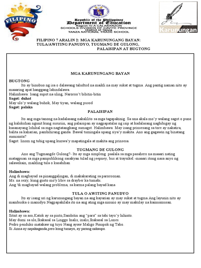 Filipino 7 Aralin 3 2 Pdf