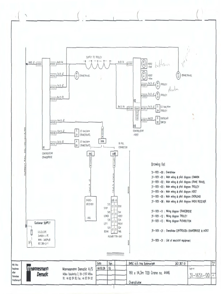 Crane Control System Wiring Diagrams | PDF