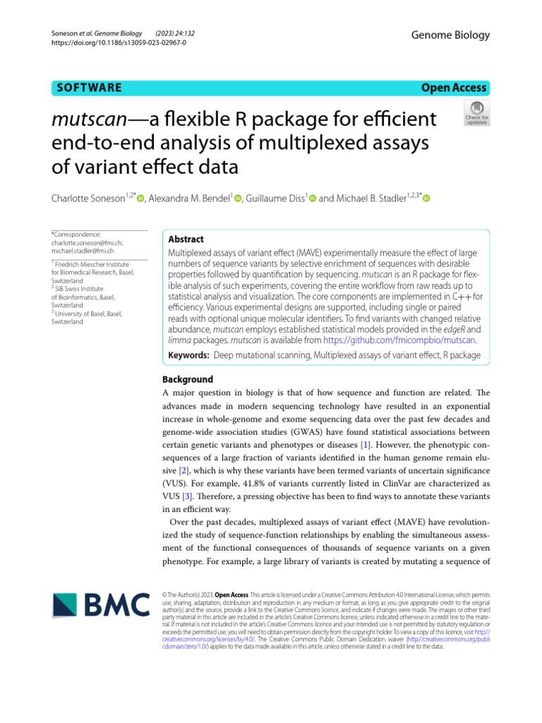 Mutscan-A Flexible R Package For Efficient End-To-End Analysis of ... Mutscan-A Flexible R Package For Efficient End-To-End Analysis of ...