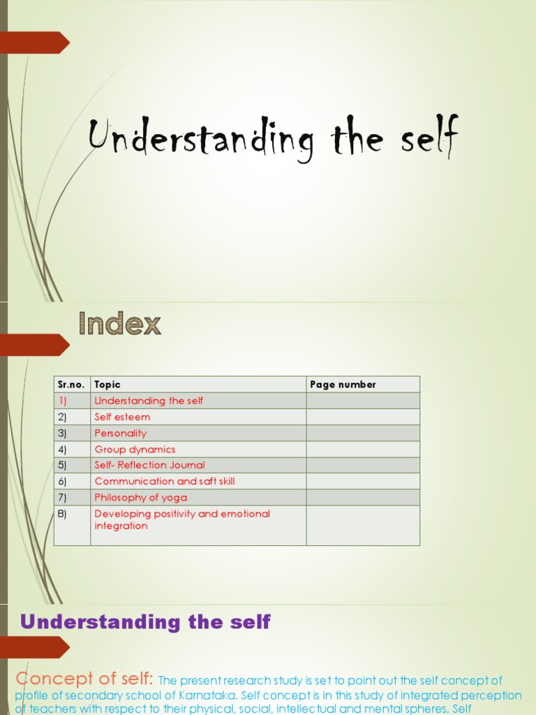 Understanding The Self | PDF | Self Esteem | Self
