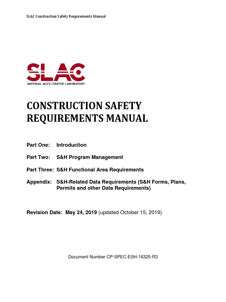 Construction Safety Requirements Manual | PDF | Safety | Occupational ...